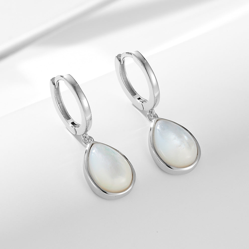 Pear Shape Design Natural Shell Hoop Earrings – Juluro