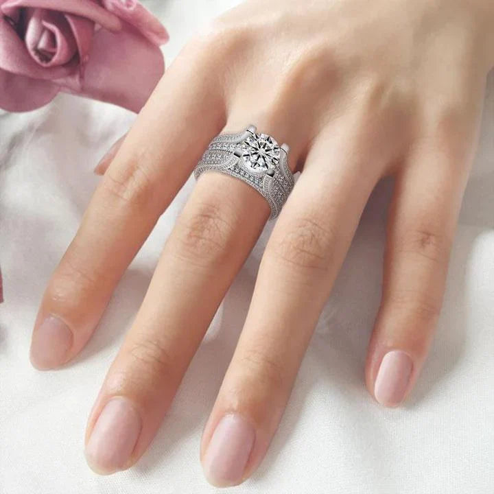 Sparkling Surround Me Sterling Silver Engagement Ring – Juluro