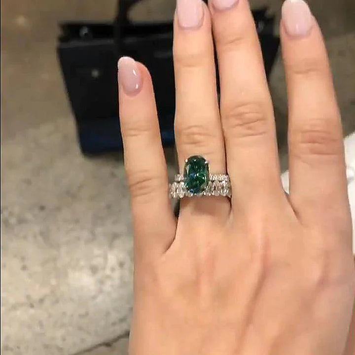 Exquisite Emerald Green Bridal Set In Sterling Silver – Juluro