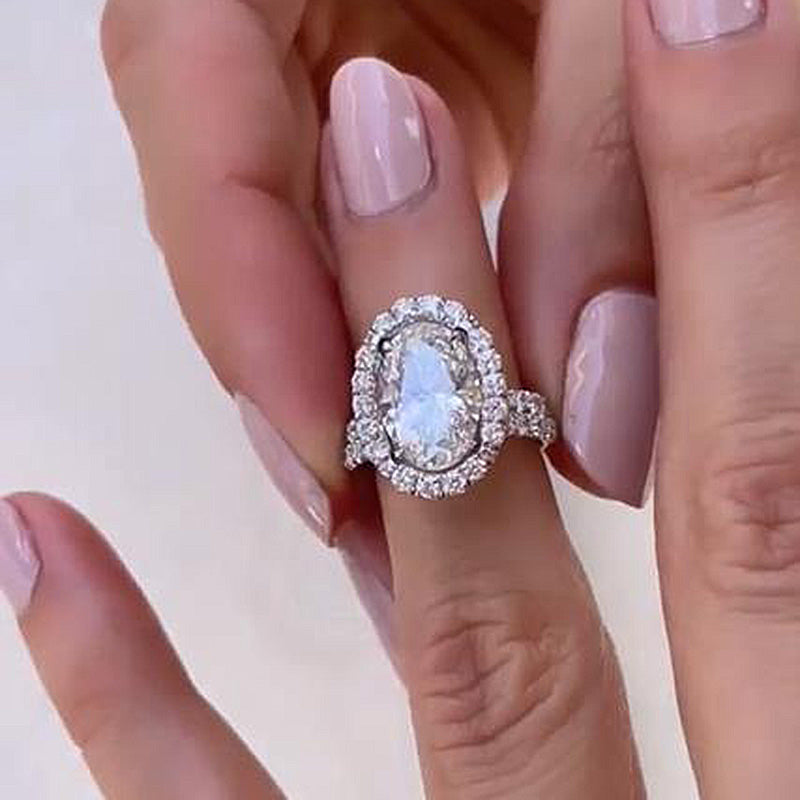 Unique Design Oval Cut Insert Bridal Set In Sterling Silver – Juluro